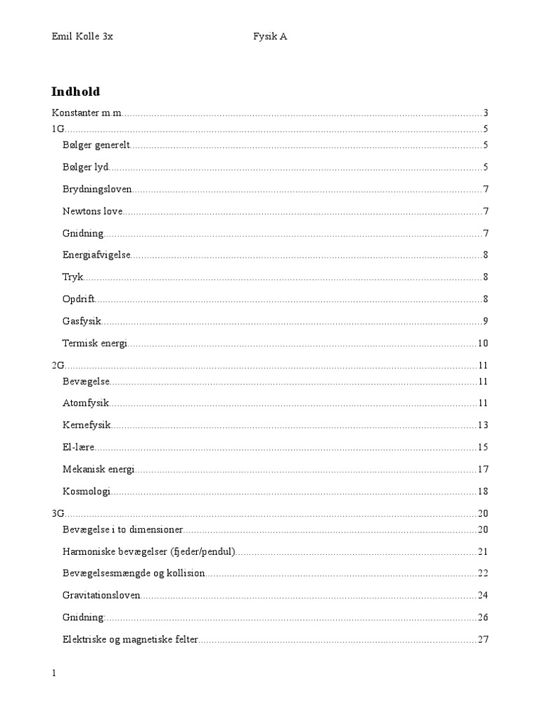 Formelsamling Fysik | PDF