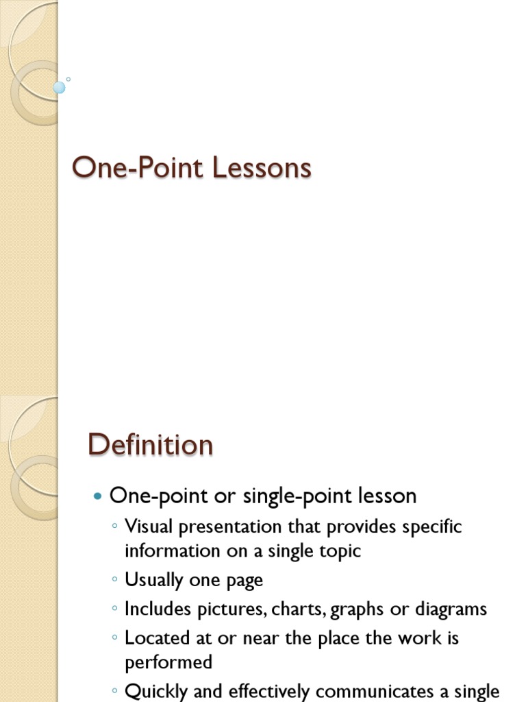One Point Lessons | PDF | Case Study | Information