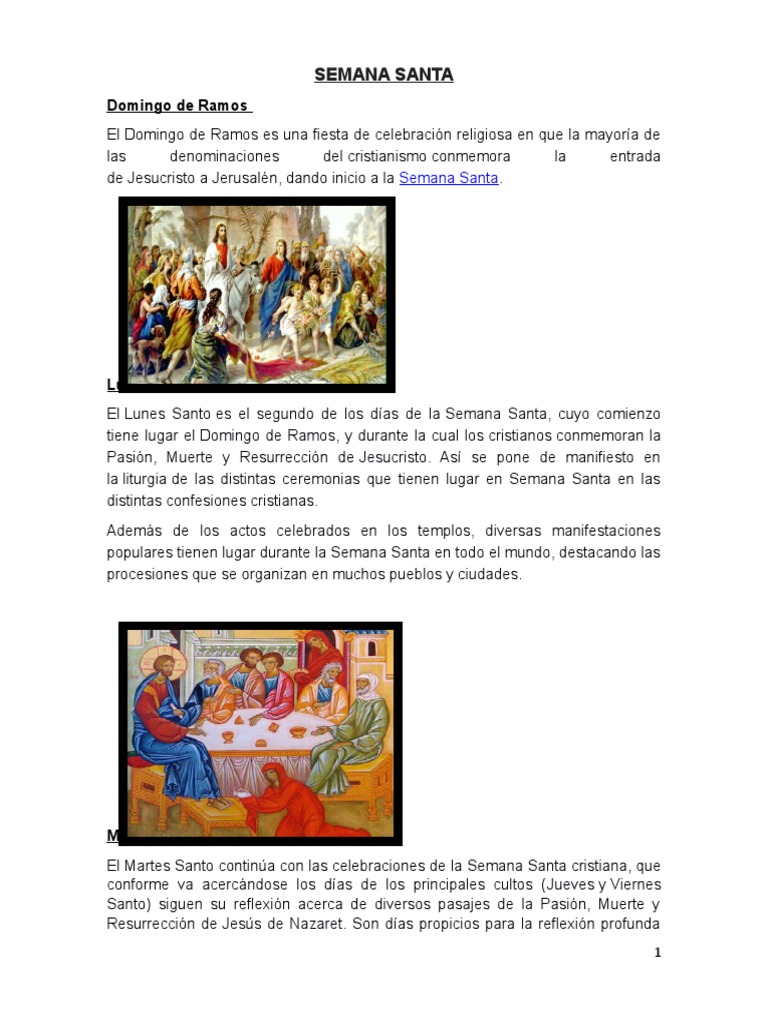Semana Santa | PDF | Pascua de Resurrección | Liturgia Catolica