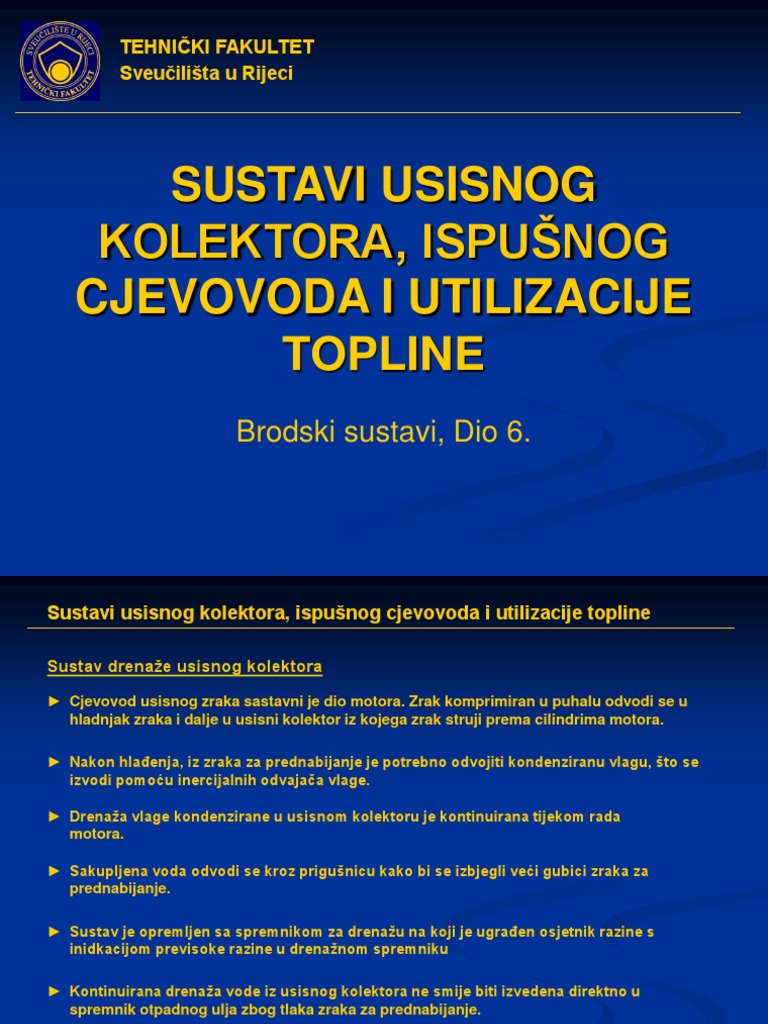 06 - Sustavi Usisnog Kolektora, Ispusnog Cjevovoda I Utilizacije ...