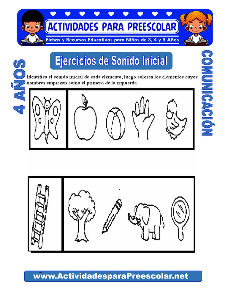 Ejercicios de Sonido Inicial para Niños de 4 Años