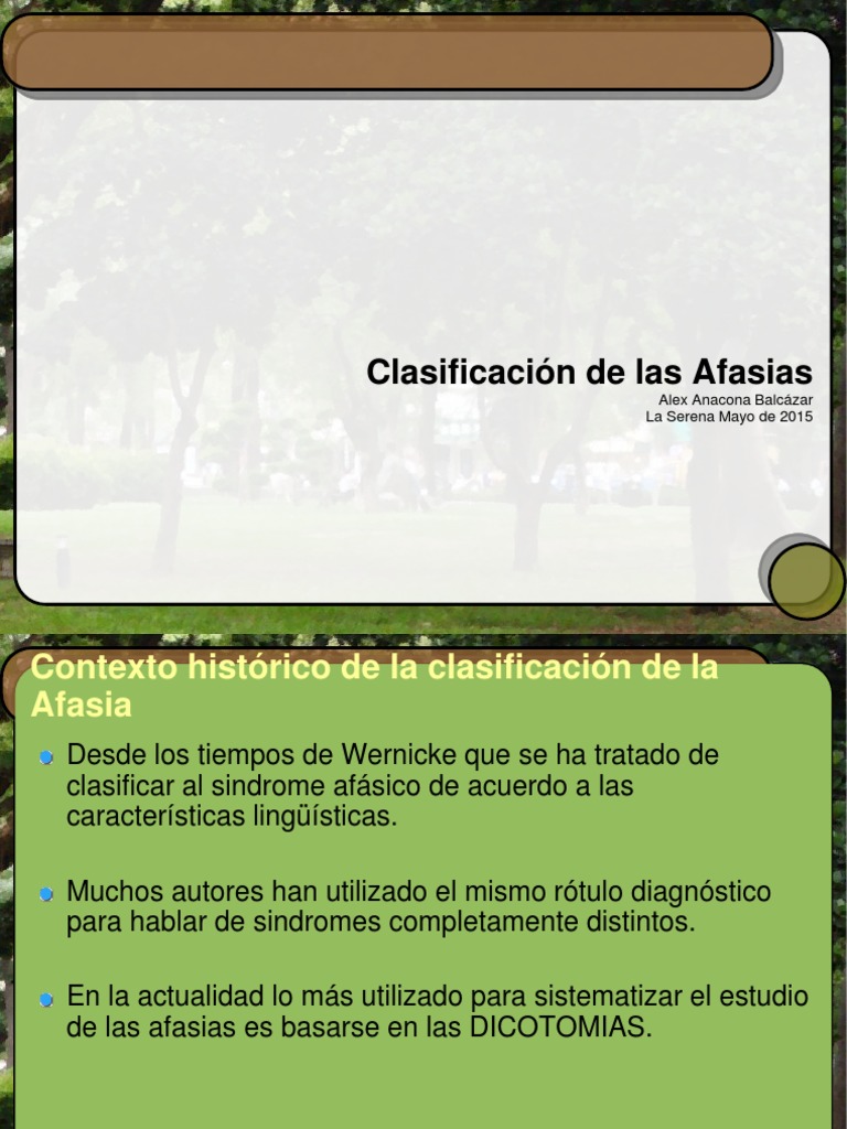 Clasificación de La Afasia | PDF | Afasia | Anatomía humana