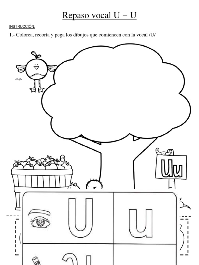 Actividades para la Vocal U en Preescolar | PDF | Artes del Lenguaje y ...