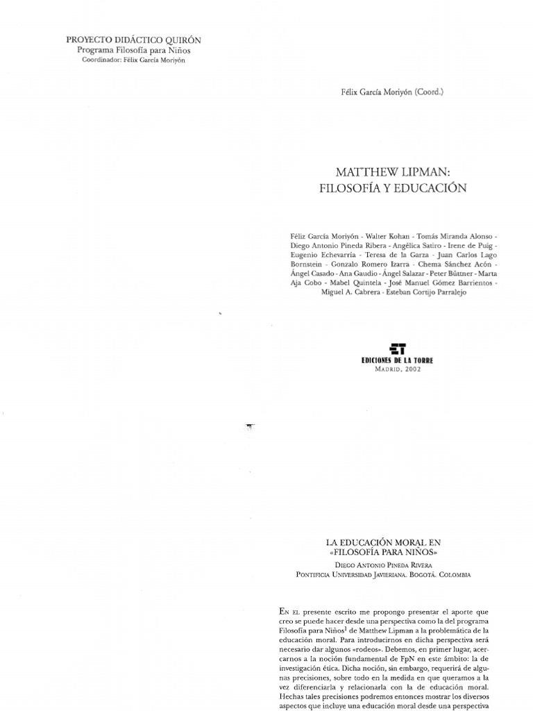 1.06. Diego Pineda. La Educación Moral en FPN, Pp. 117-143 | Descargar gratis PDF | Moralidad ...