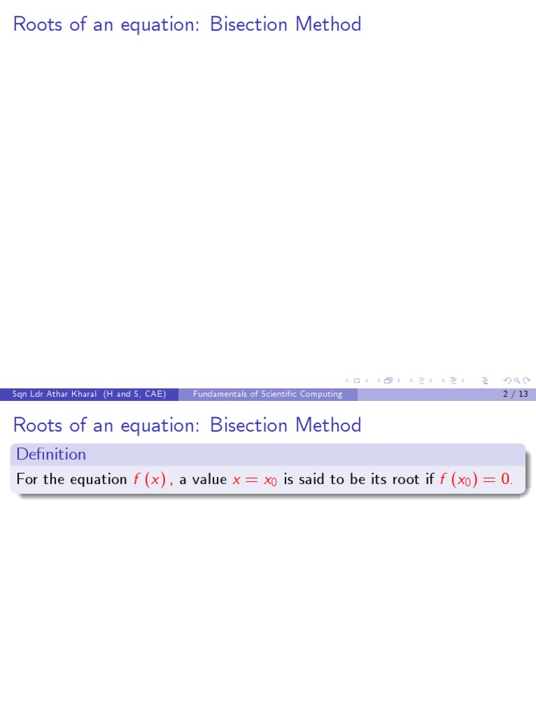 Math306&307 - Neumerical Analysis - Lec 1 - Bisection Method | PDF ...