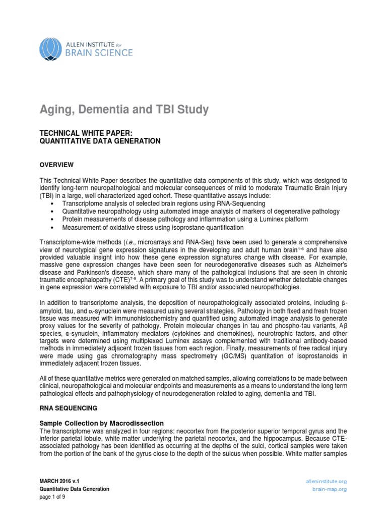 TBI Quantitative Data Generation | PDF | Immunohistochemistry | Gene ...