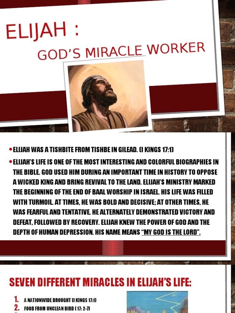 Characteristics and Miracles of Elijah | PDF | Elijah | Prayer
