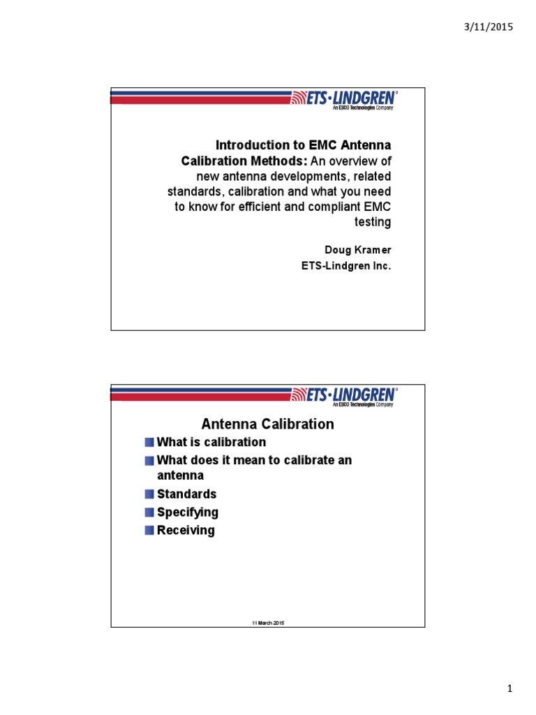 EMC Antenna Calibration Overview | PDF | Metrology | Calibration