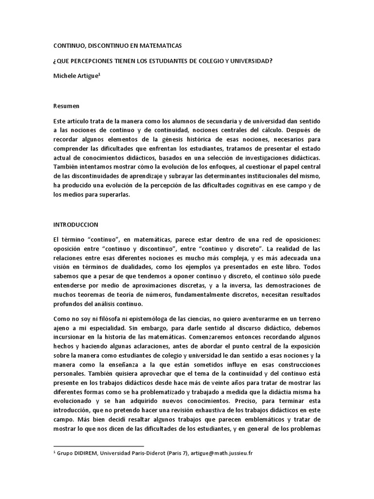 Continuo, Discontinuo en Matematicas | PDF | Función continua | Número Real