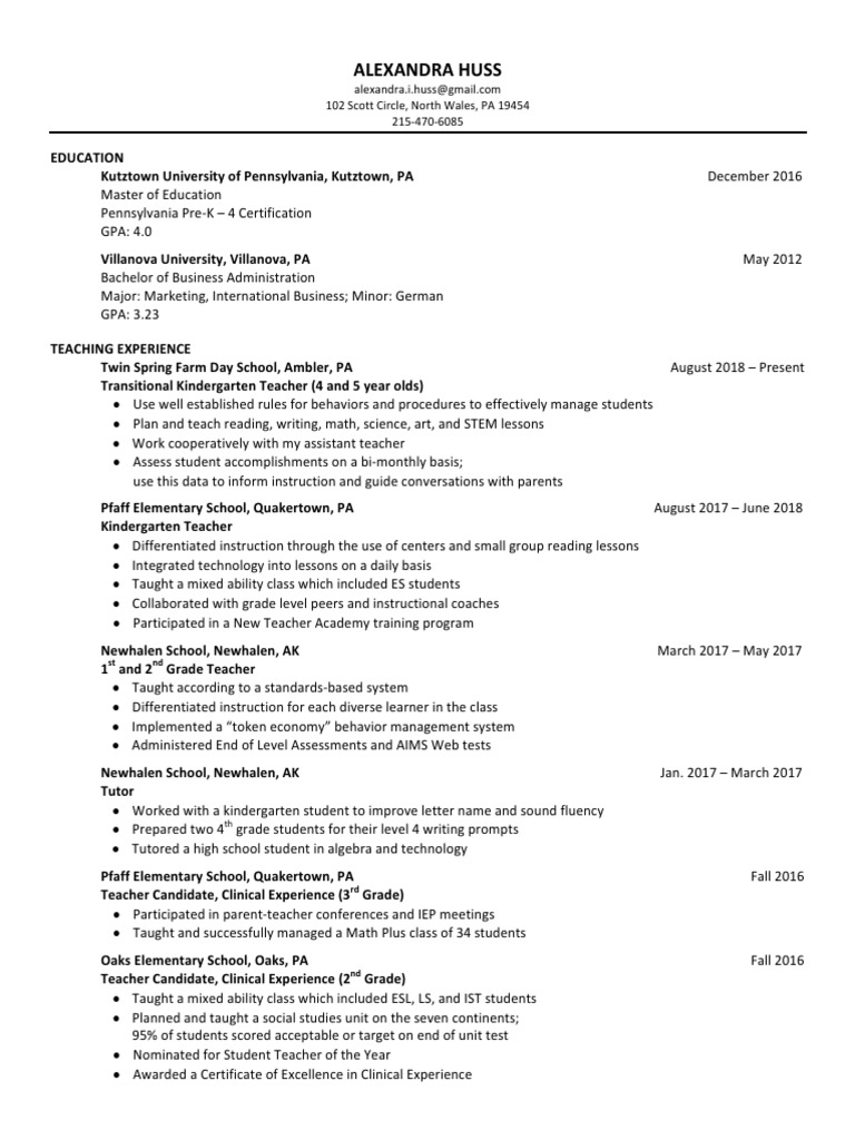 Resume - Alexandra Huss | PDF