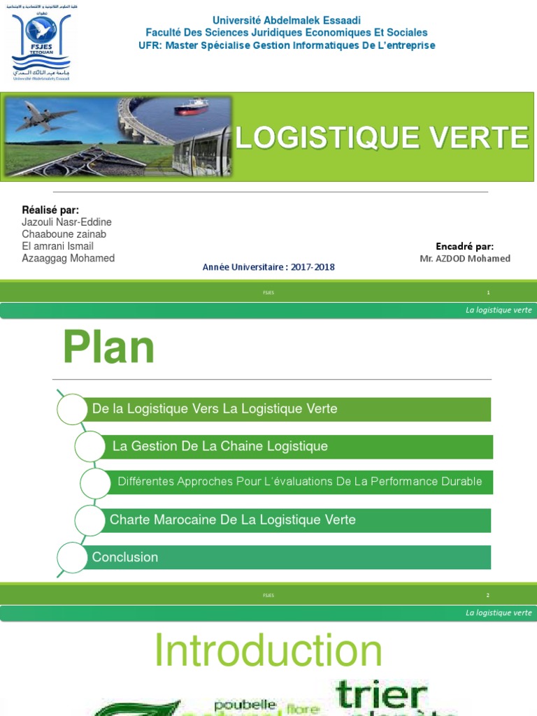 Expose Logistique | PDF | Logistique | Développement durable