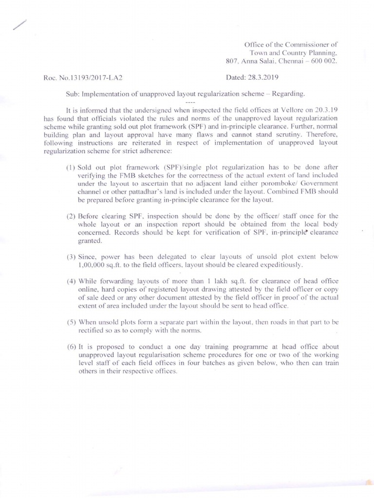 Circular Unapproved Layout Reg 280319 PDF | PDF