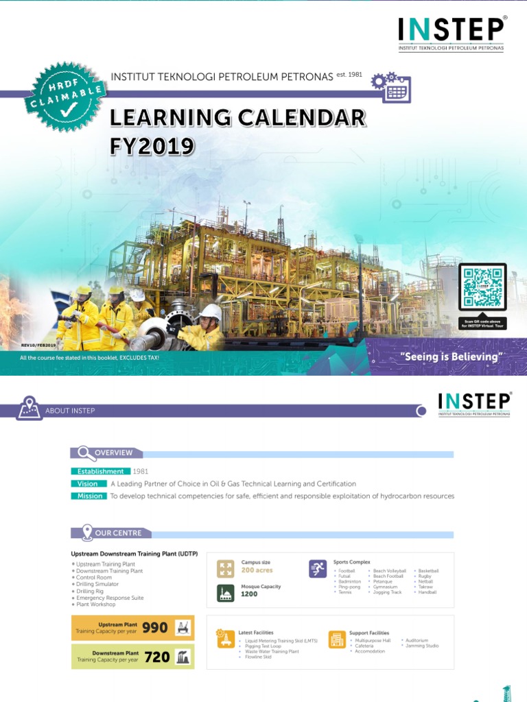 INSTEP Training Calendar 2019 | PDF | Pump | Dangerous Goods