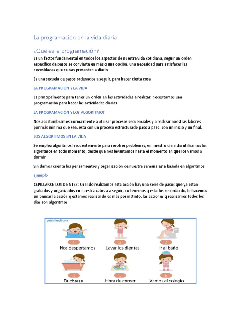 Programacion en La Vida Diaria | PDF