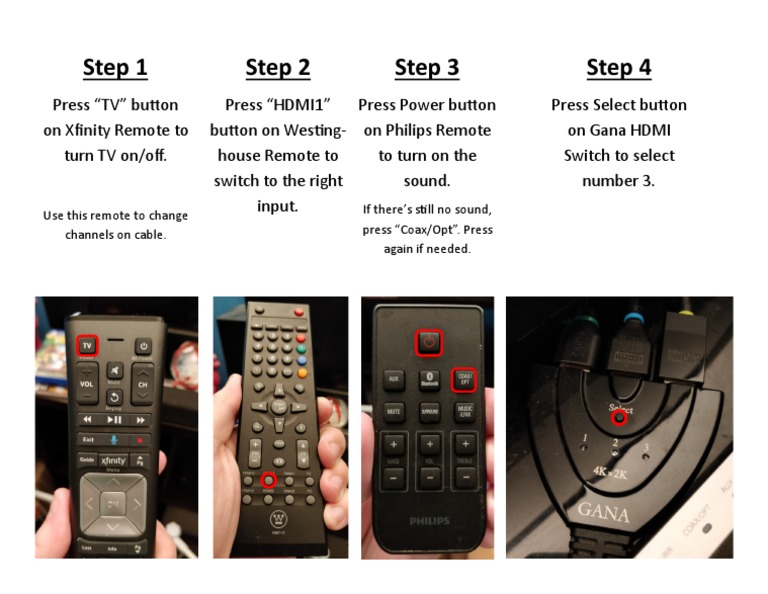 How to Use Xfinity and HDMI Remotes | PDF | Cooking, Food & Wine