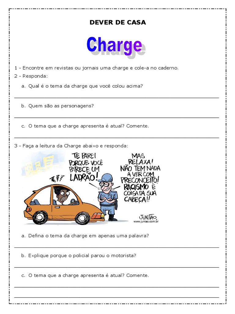 Atividades de Interpretação de Charges | PDF | Artes Linguísticas e ...