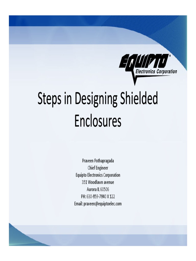 Designing Shielded Enclosures PDF | PDF | Electromagnetic Compatibility ...