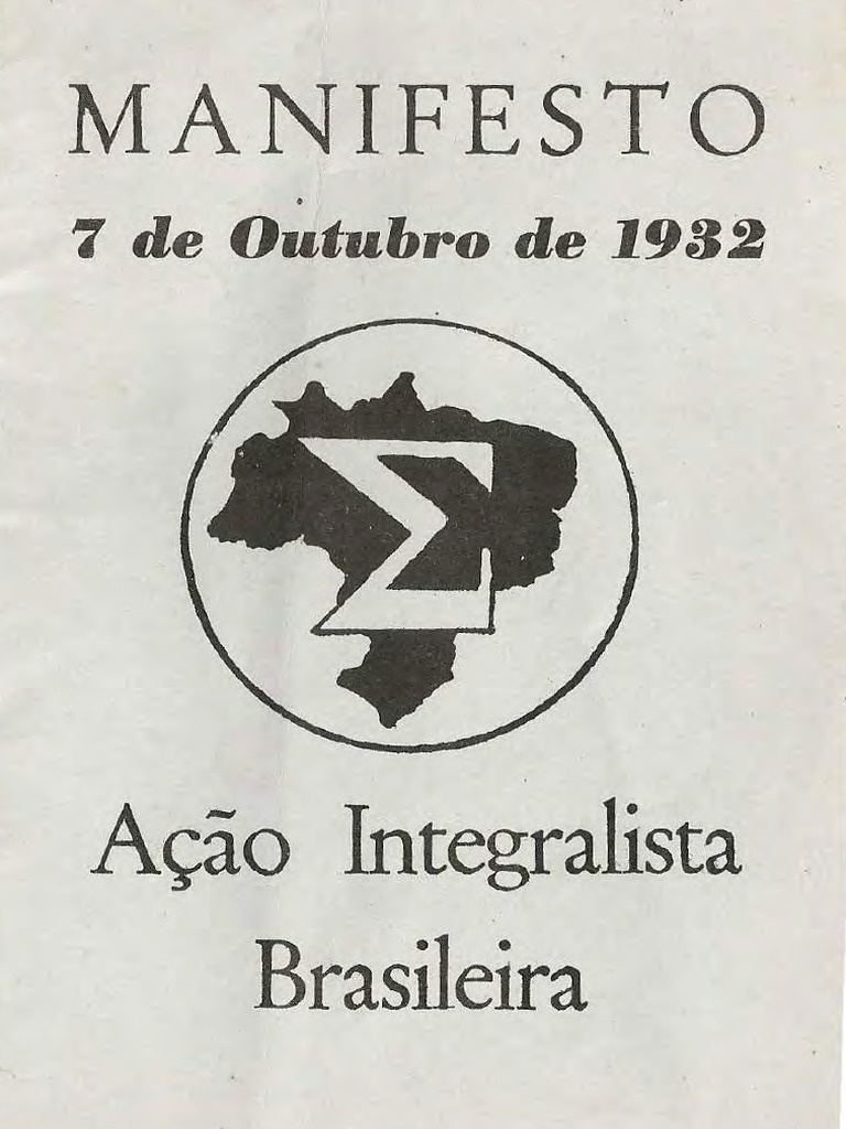 Manifesto 7 de Outubro de 1932 Ação Integralista Brasileira PDF | PDF ...