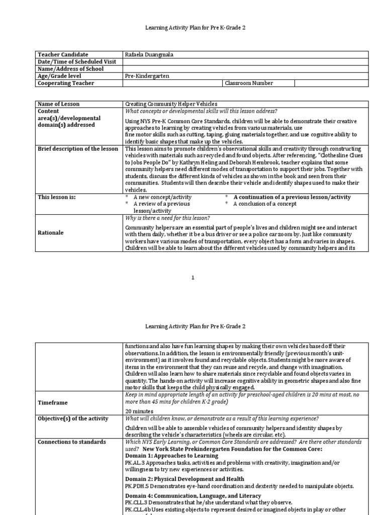 Lesson Plan 1 Curriculum | PDF | Teachers | Learning