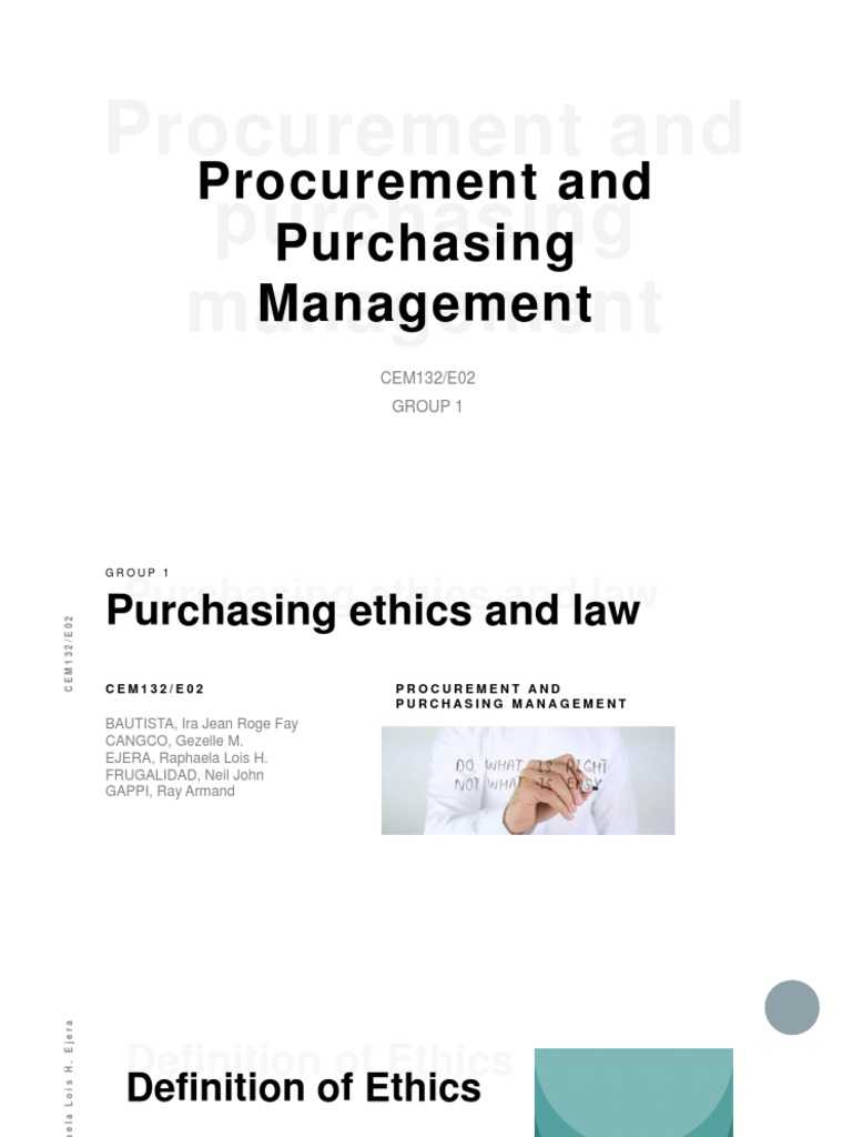 Procurement Ethics Guide | PDF | Lean Manufacturing | Procurement