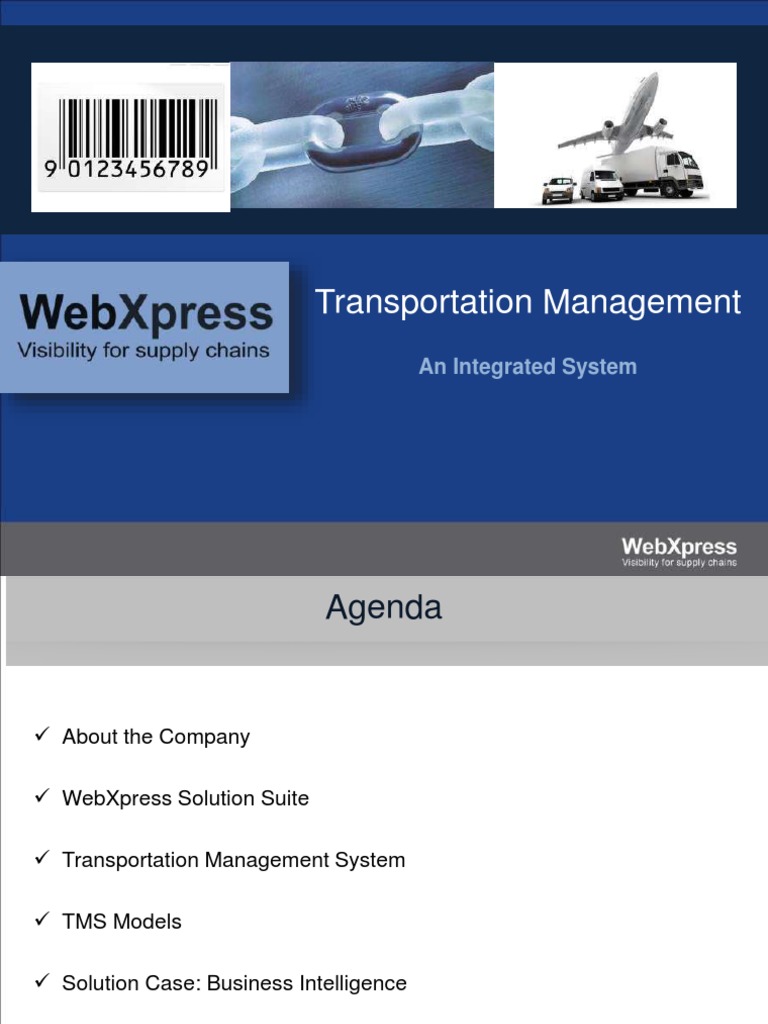 WebXpress Transportation Management System (TMS) Solution PDF | PDF | Cargo | Delivery (Commerce)