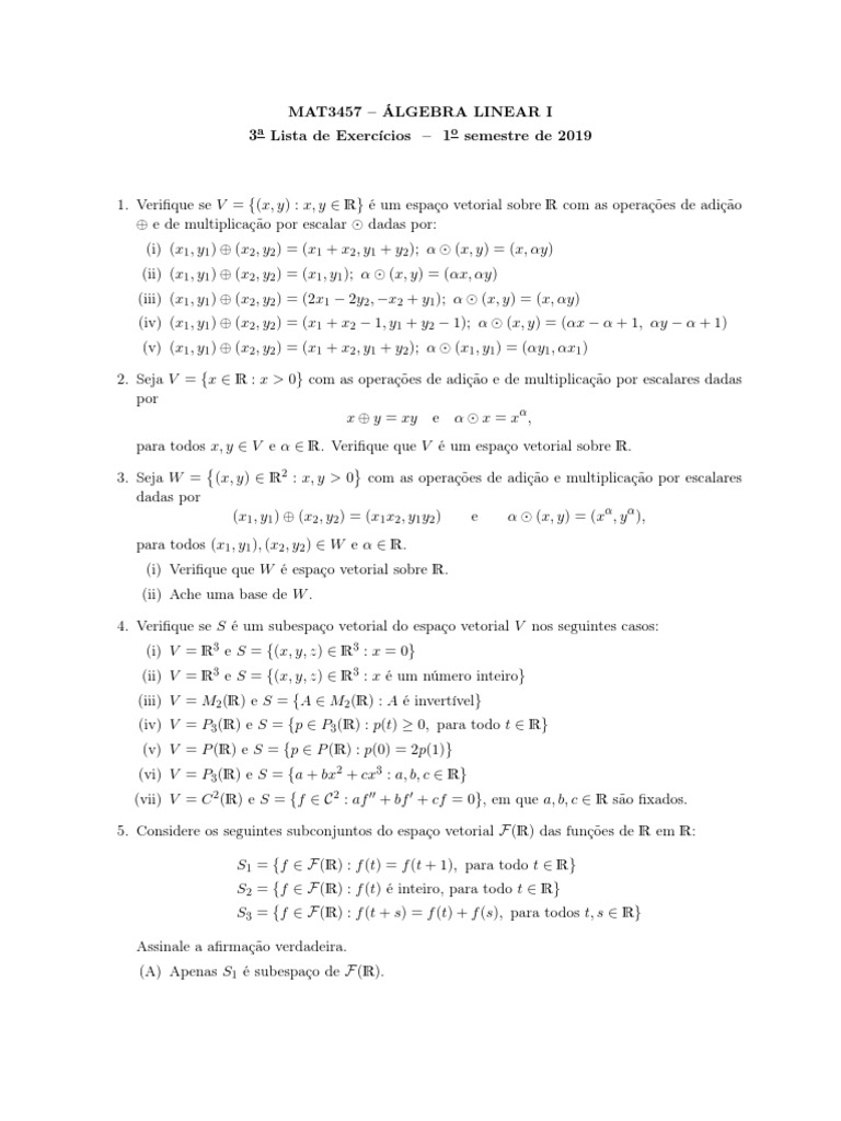 Mat Mat 23816 | PDF | Mapa linear | Base (álgebra linear)
