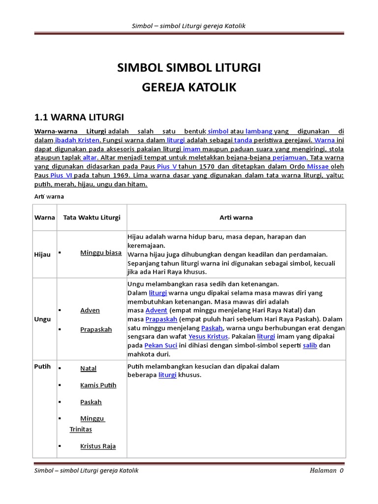 Simbol Liturgi dalam Gereja Katolik | PDF | Agama & Spiritualitas