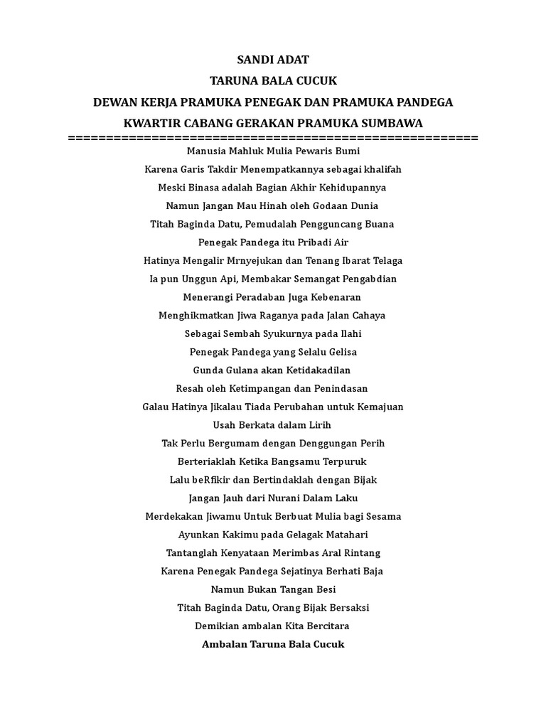 SANDI Ambalan Taruna Bala Cucuk | PDF