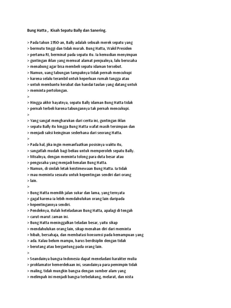 Kisah Bung Hatta | PDF