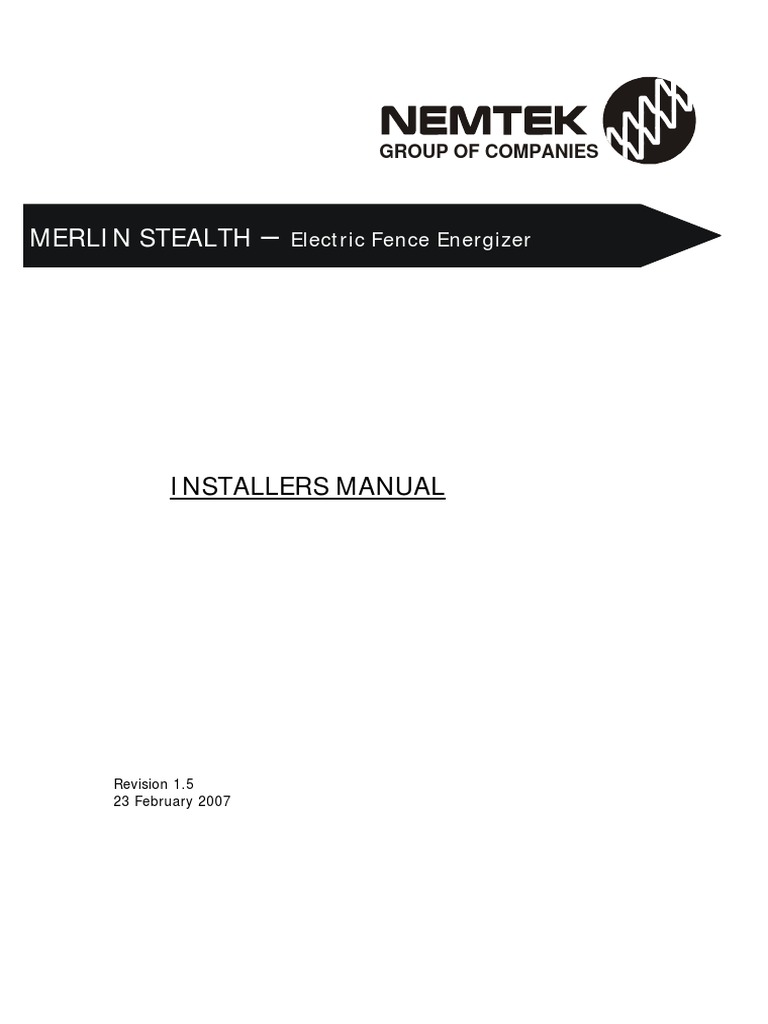 Merlin Stealth Installer Manual 1.5 | PDF | Insulator (Electricity ...