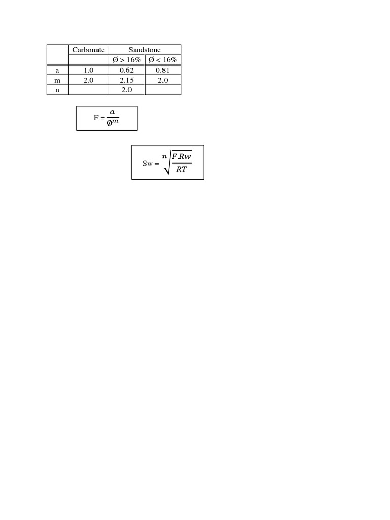 QC Formula for Carbonate Sandstone | PDF | Teaching Methods & Materials