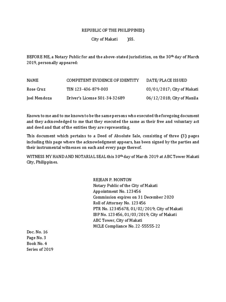Acknowledgment Jurat | PDF | Notary Public | Makati