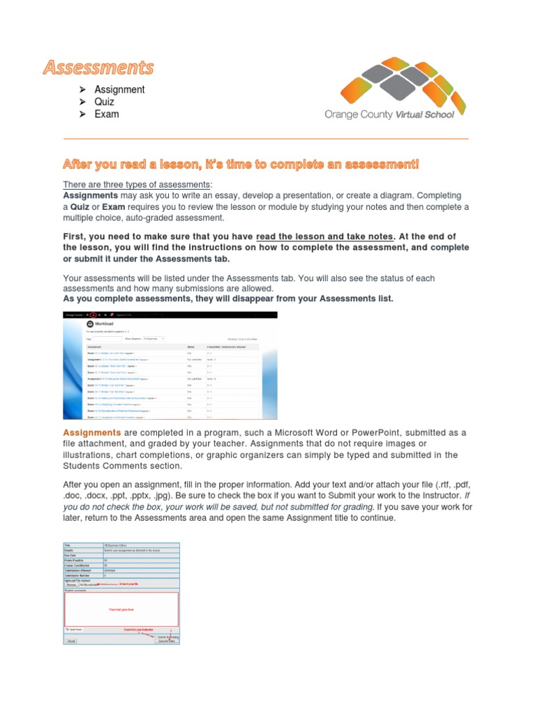 Assessments Guide | PDF | Test (Assessment) | Quiz