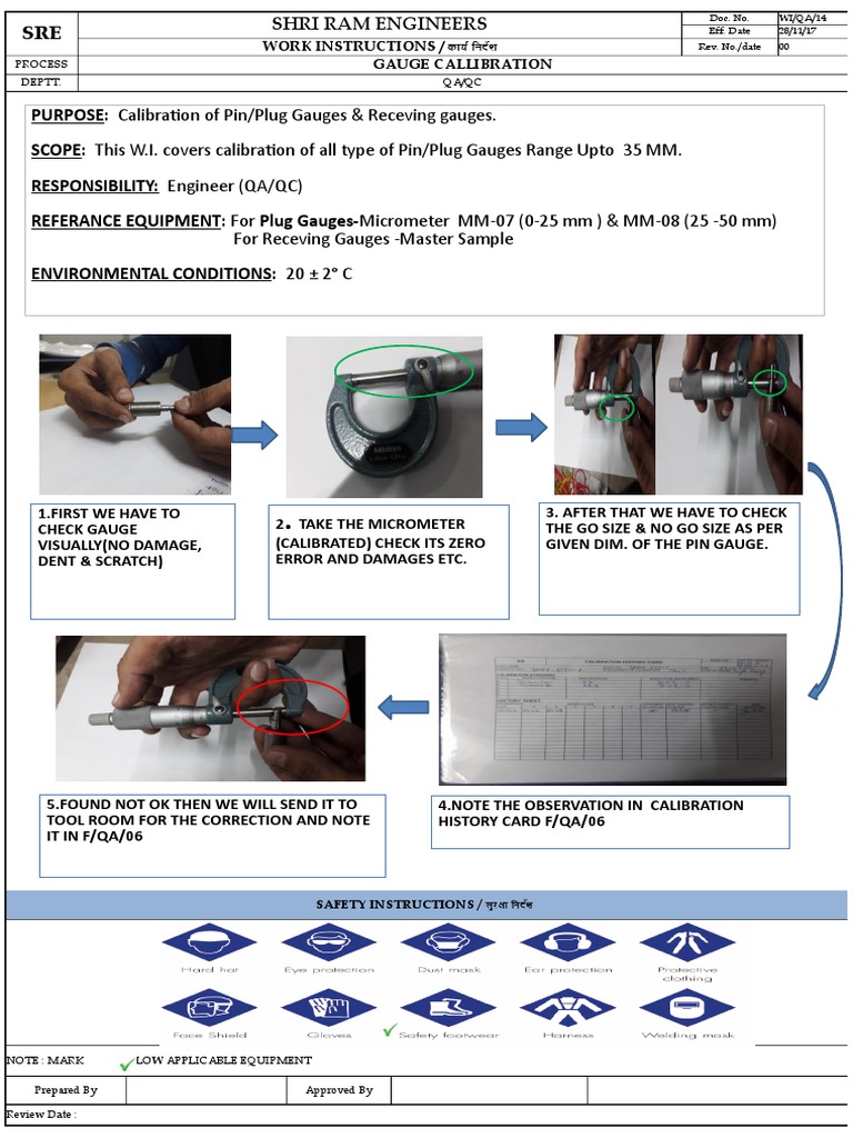For Receving Gauges - Master Sample: Gauge Callibration Work ...