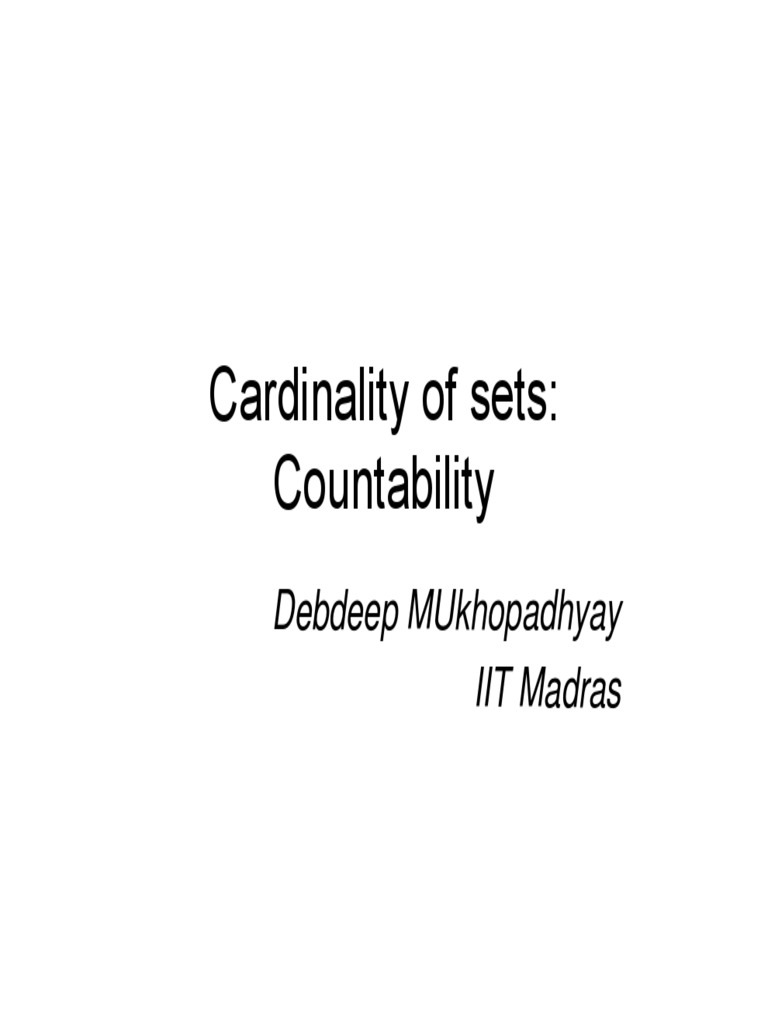 Cardinality of Sets and Countability | PDF | Mathematical Concepts ...
