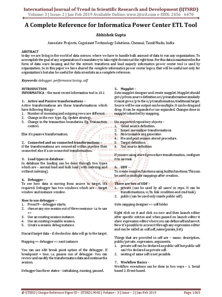 A Complete Reference For Informatica Power Center ETL Tool | Download Free PDF | Cache ...