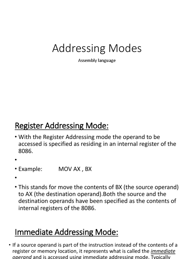 Addressing Modes | PDF | Computer Hardware | Areas Of Computer Science