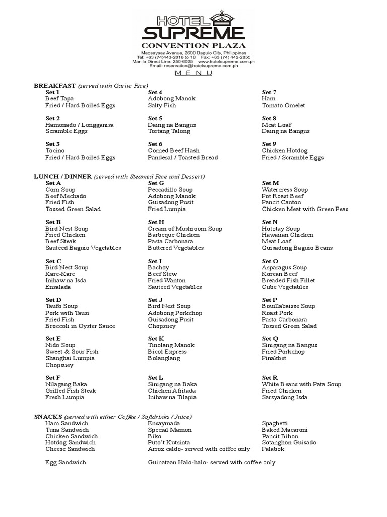 Package Menu P4 | PDF | Soup | Prepared Foods