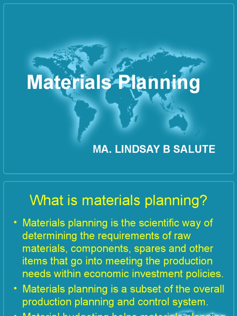 Material Planning | PDF | Forecasting | Inventory