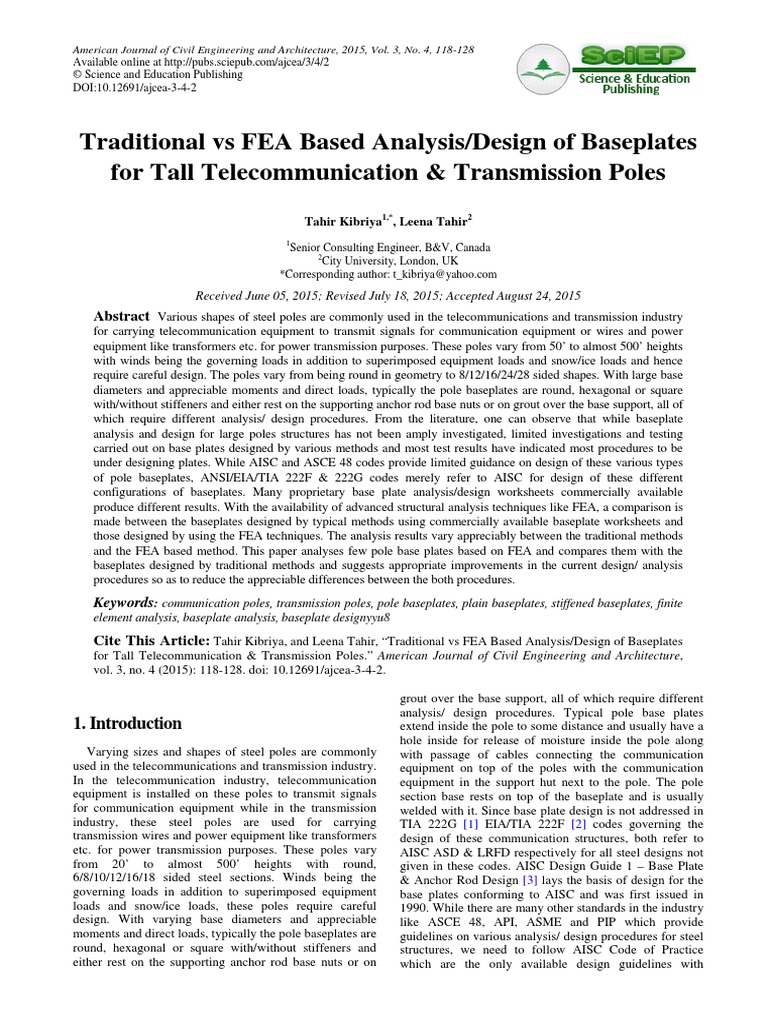 Traditional Vs FEA Based Analysis Design PDF | PDF | Bending | Finite ...