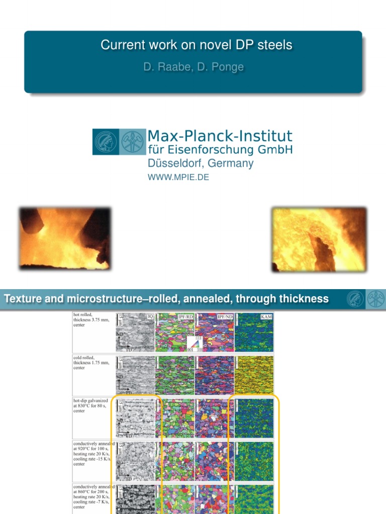 Current Work On Novel DP Steels: D. Raabe, D. Ponge | PDF | Computers ...