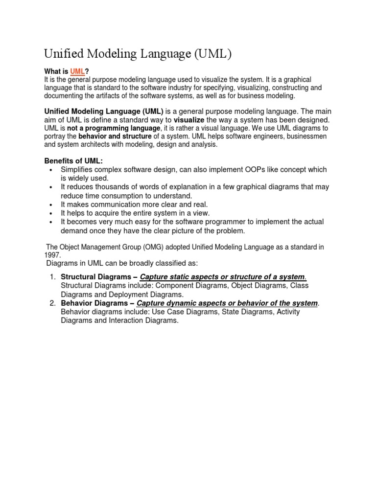 Uml Lecture Pdf Pdf Class Computer Programming Unified Modeling Language