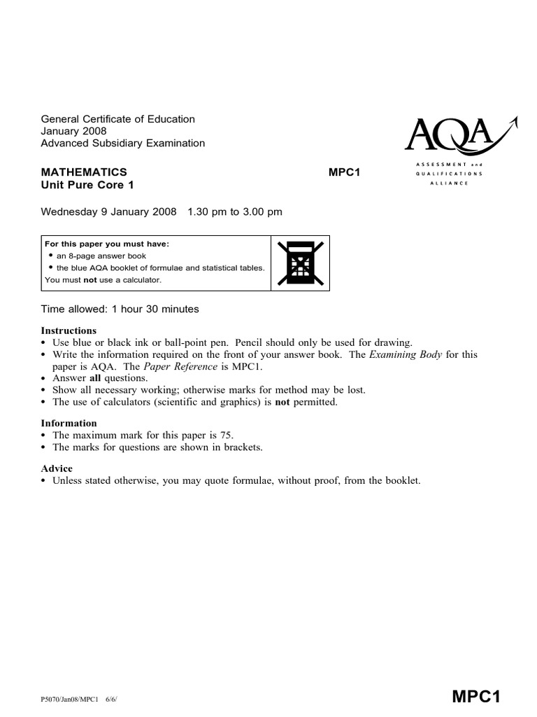 Mathematics Mpc1 Unit Pure Core 1 | Download Free PDF | Factorization ...