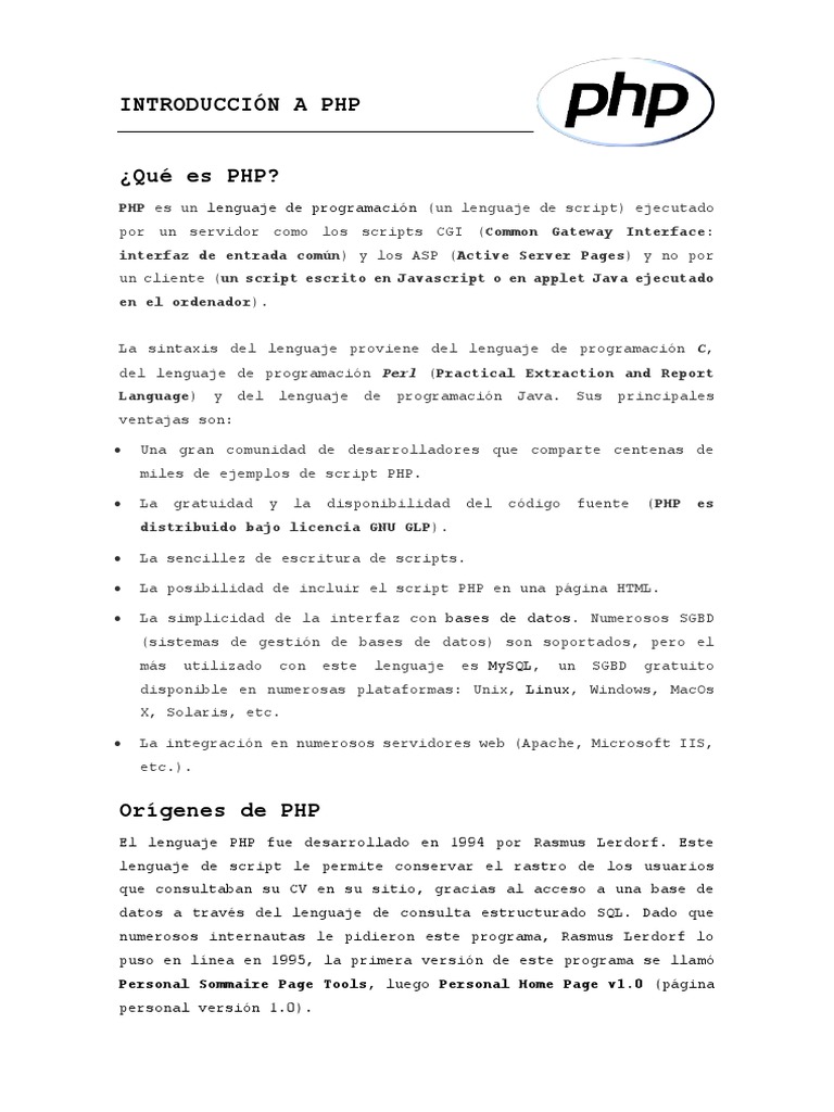 Ejercicios en PHP | PDF | Php | Servidor web