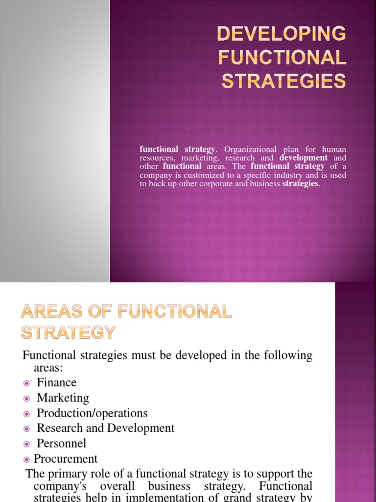 Functional Strategy. Organizational Plan For Human | PDF | Strategic ...