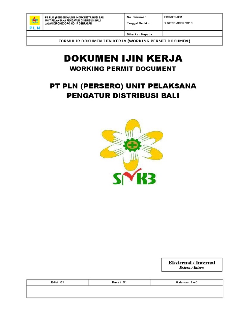 Form Ijin Kerja (Working Permit) | PDF