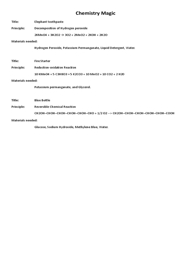 Chemistry Magic | PDF