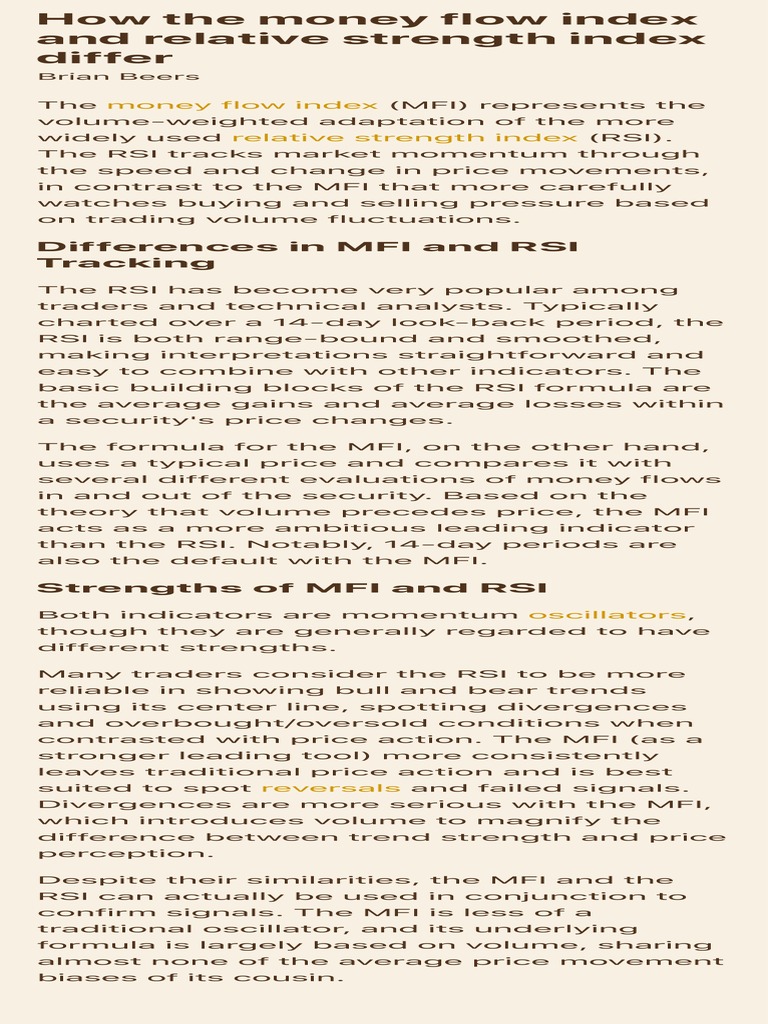 MFI AND RSI Explaination | PDF