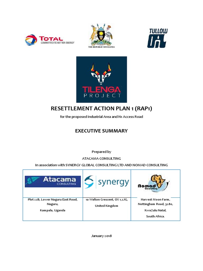 TILENGA Project Resettlement Action Plan | PDF | Cattle | Real Estate ...
