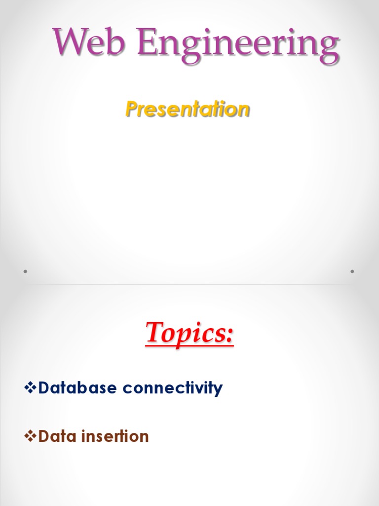 Web Engineering: Presentation | PDF | Php | Databases